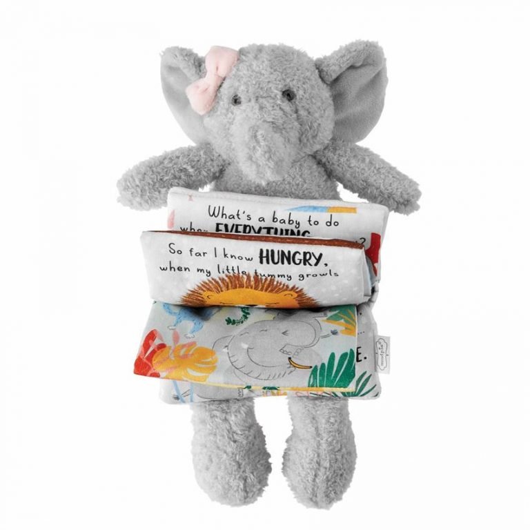 Mud Pie Pink Elephant Plush Book - Lifestyles Giftware